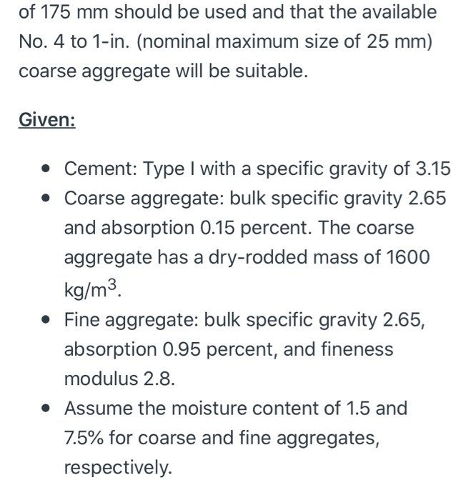 Solved Based on ACI "Standard Practice for Selecting | Chegg.com