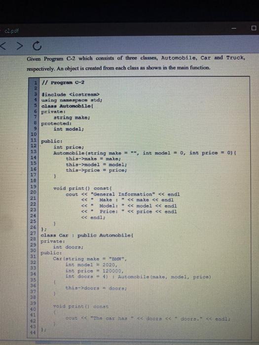 Solved c2.pdf C Given Program C-2 which consists of three | Chegg.com