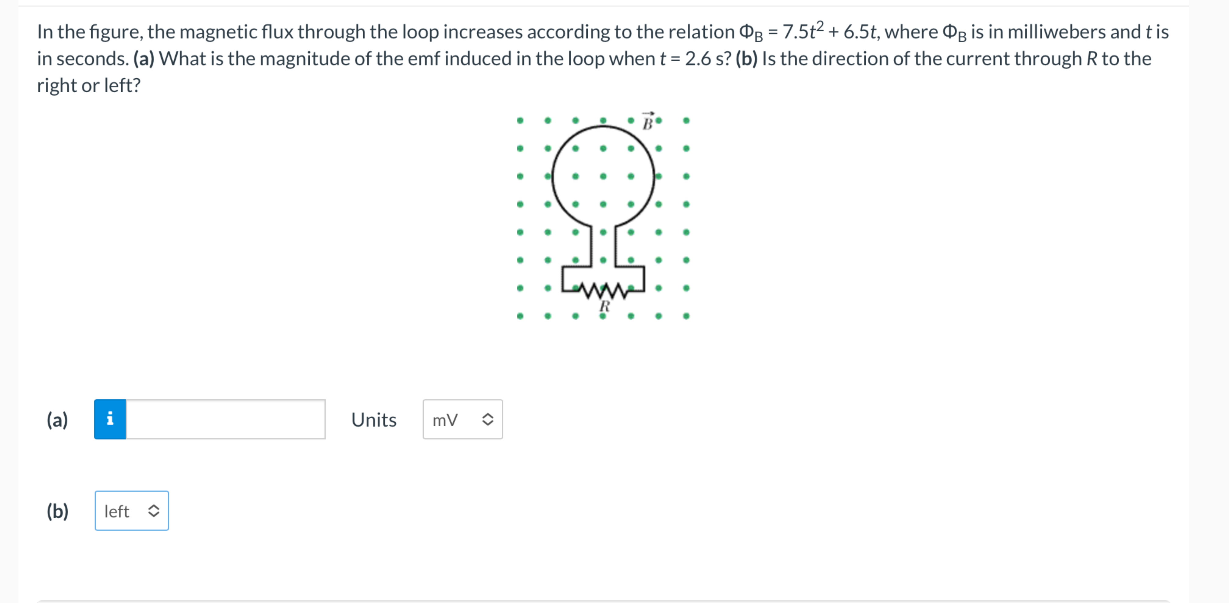Solved In the figure, the magnetic flux through the loop | Chegg.com