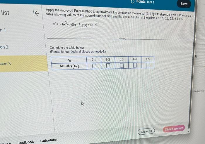 Solved Apply the improved Euler method to approximate the | Chegg.com Solved Apply the improved Euler method to approximate the | Chegg.com