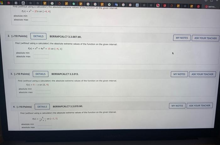 Solved Find (without using a calculator) the absolute | Chegg.com