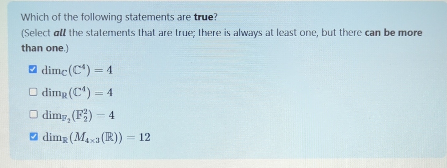 Solved Which of the following statements are true?(Select | Chegg.com