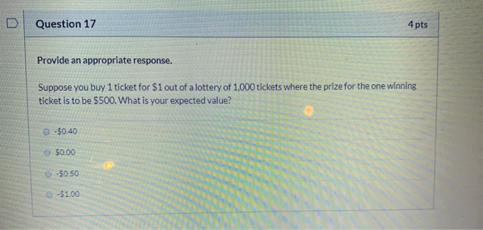 Solved Question 17 4 Pts Provide An Appropriate Response