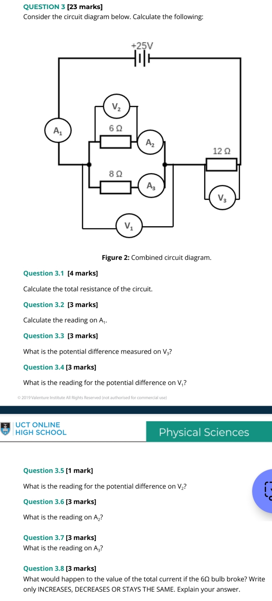 Solved QUESTION 3 [23 ﻿marks]Consider the circuit diagram | Chegg.com