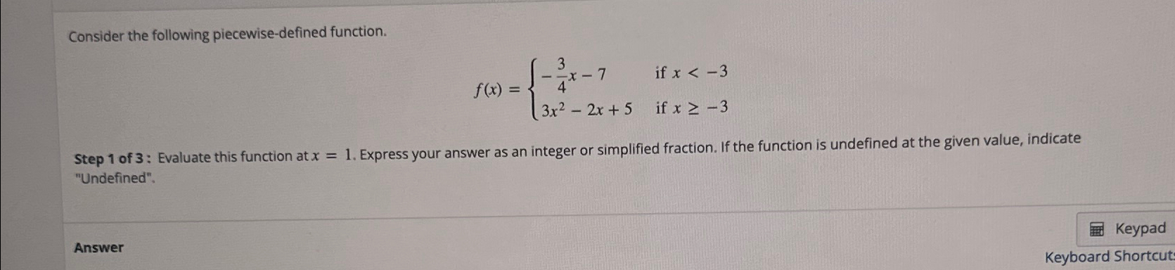 Solved Consider the following piecewise-defined | Chegg.com