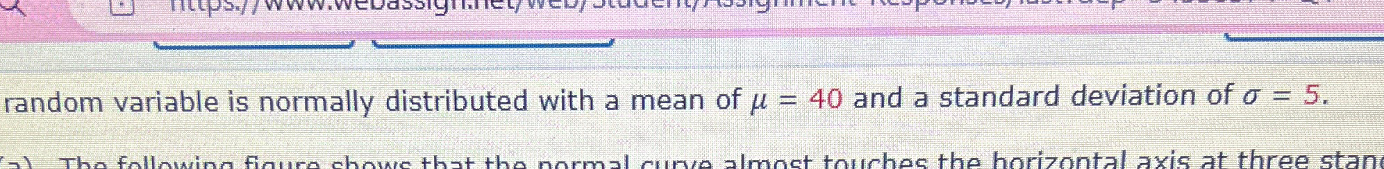 Solved random variable is normally distributed with a mean | Chegg.com