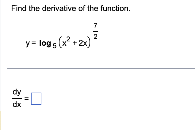 Solved Find the derivative of the | Chegg.com