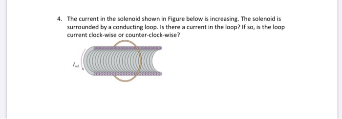 Solved 4. The current in the solenoid shown in Figure below | Chegg.com