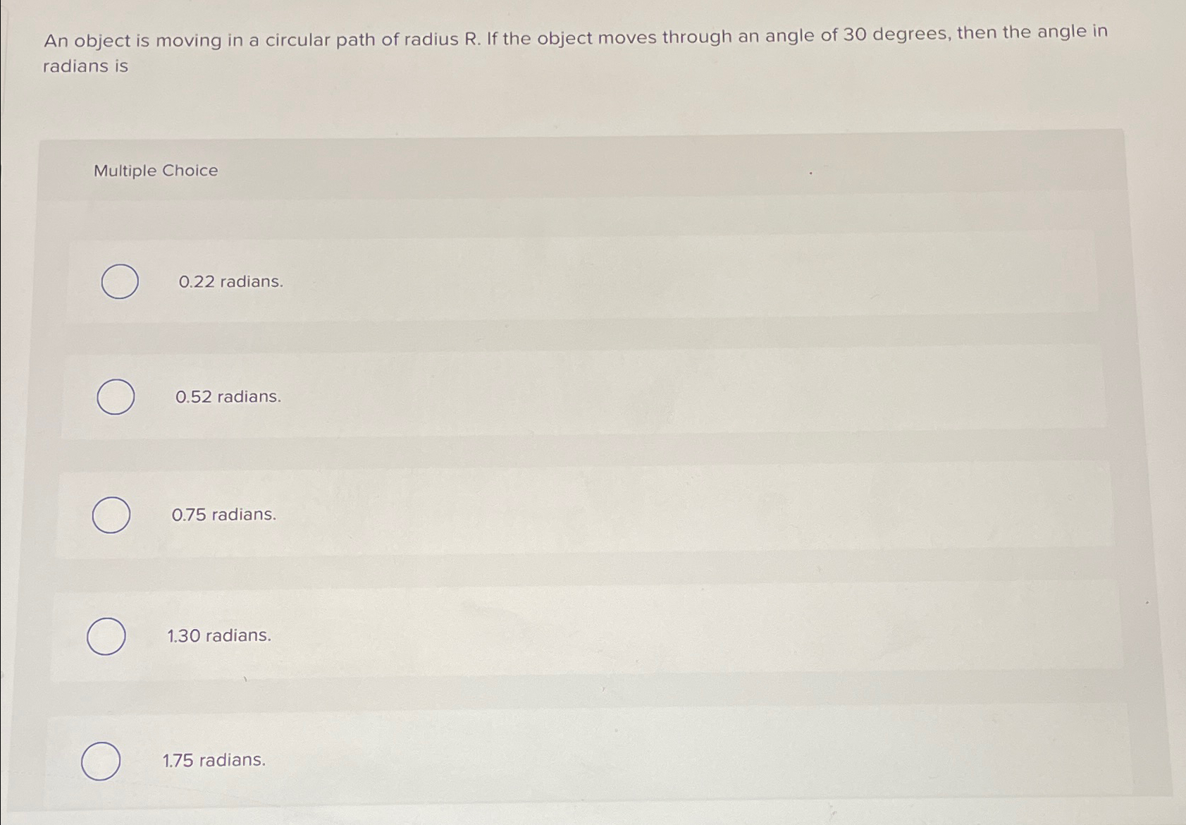 Solved An object is moving in a circular path of radius R. | Chegg.com