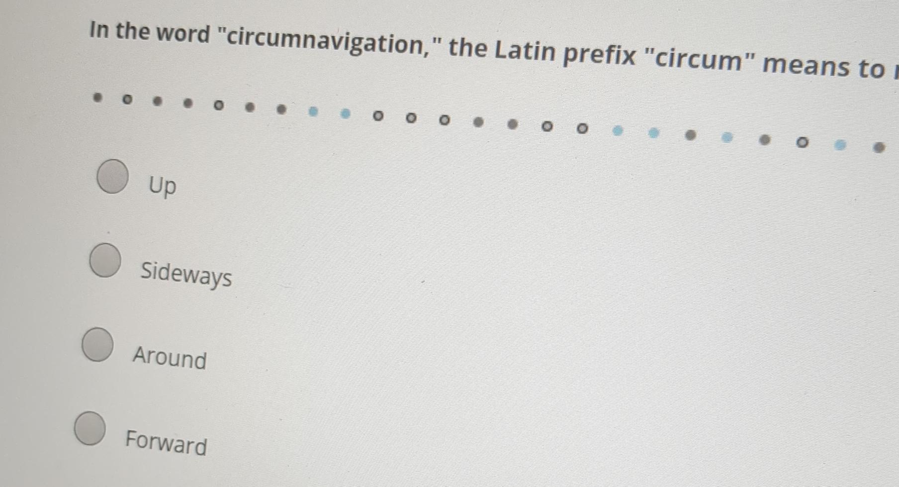 Solved In the word "circumnavigation," the Latin prefix | Chegg.com