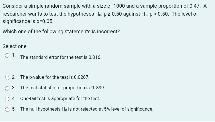 Solved Consider a simple random sample with a size of 1000 | Chegg.com