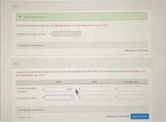 Solved Calculate weighted-average unit cost. (Round answer | Chegg.com