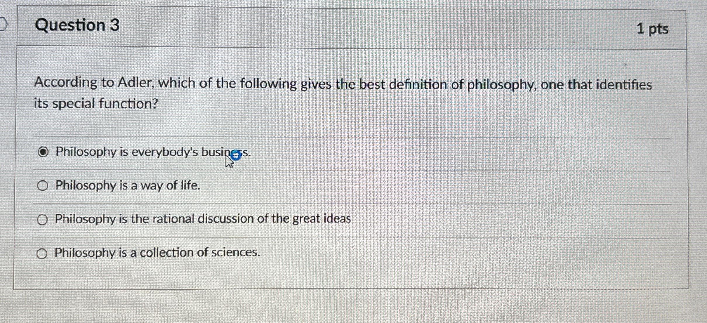 Solved Question 31 ﻿ptsAccording to Adler, which of the | Chegg.com