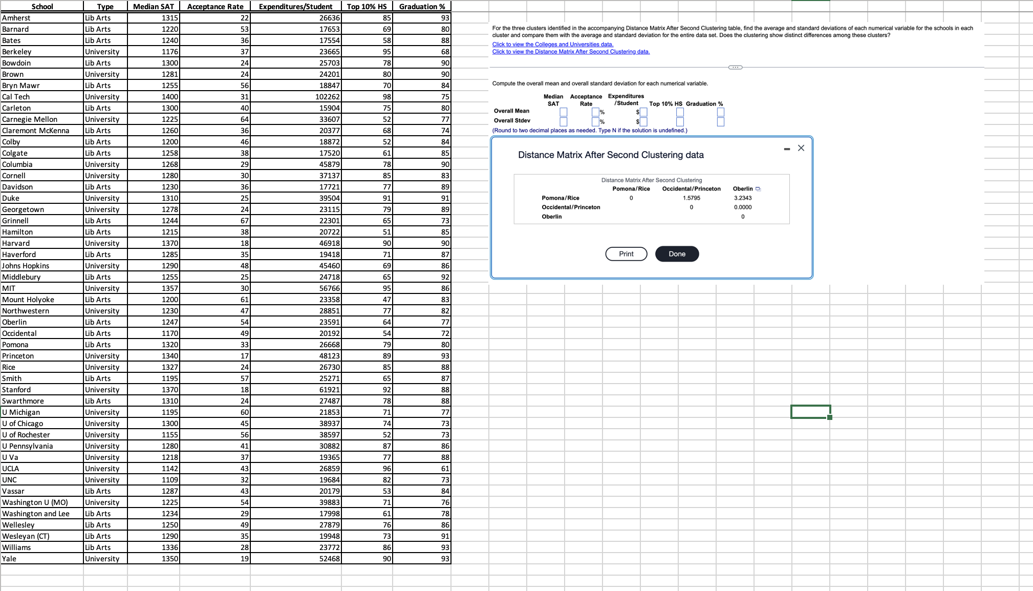 Solved Compute the overall mean and overall standard | Chegg.com