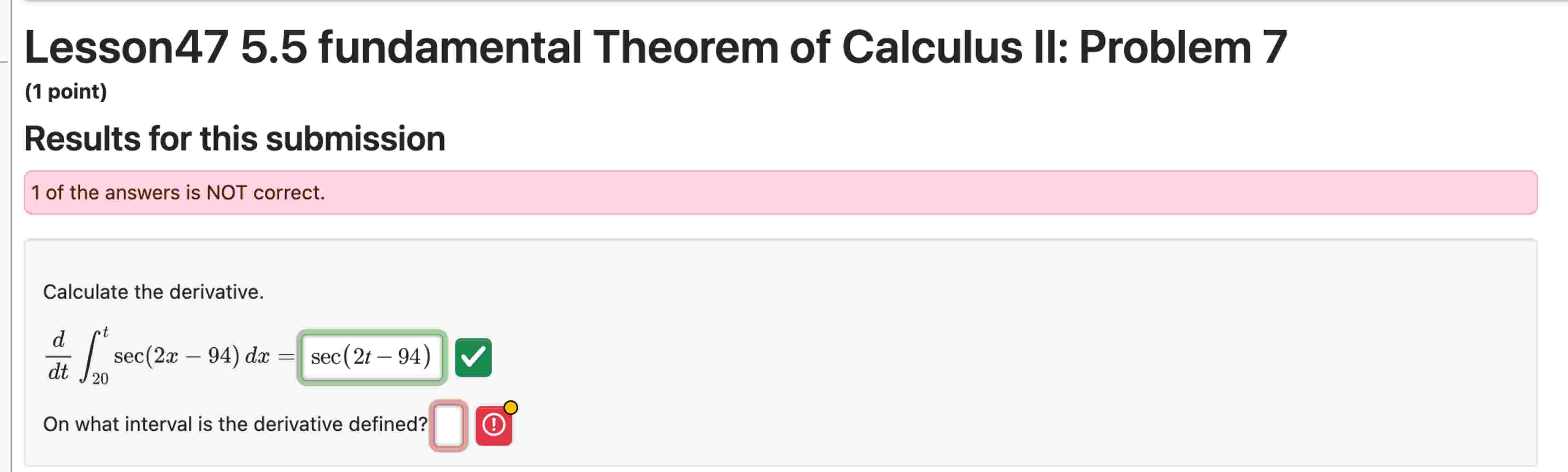 Solved Lesson47 5.5 ﻿fundamental Theorem of ﻿Calculus II: | Chegg.com