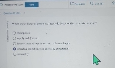 Solved Assignment Score:ResourcesGive Up?Question 19 ﻿of | Chegg.com