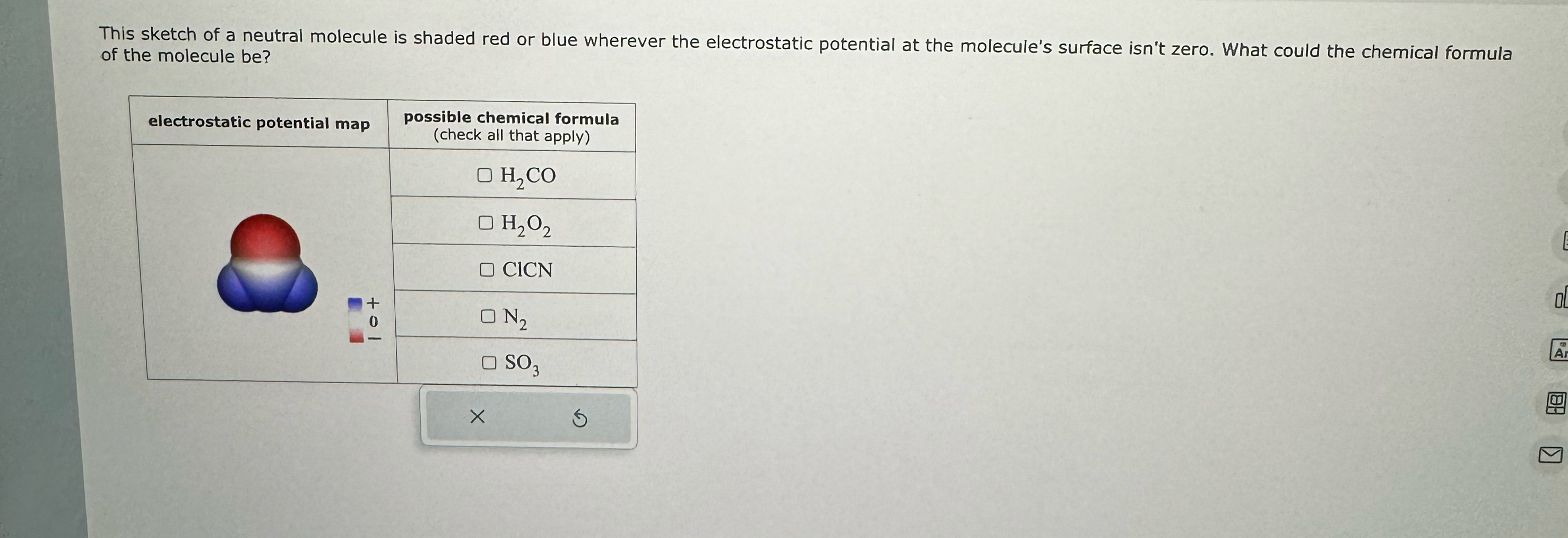 Solved This sketch of a neutral molecule is shaded red or | Chegg.com