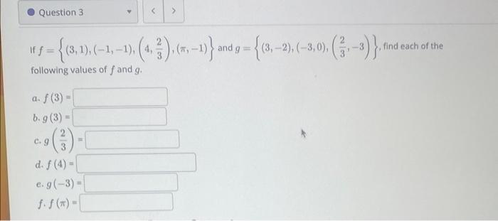 Solved Let f(x)=4x+3 and g(x)=x2+x−5. Evaluate the following | Chegg.com