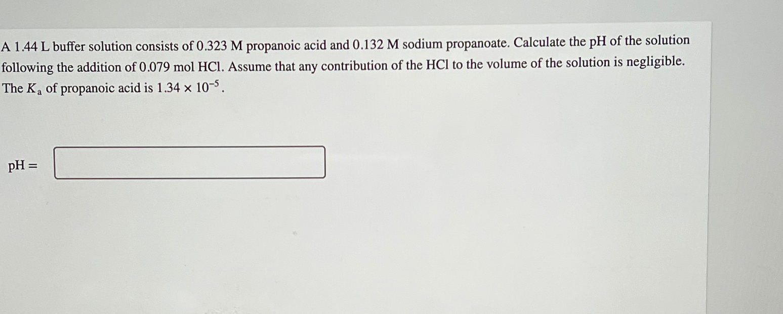Solved A 1.44L ﻿buffer solution consists of 0.323M | Chegg.com