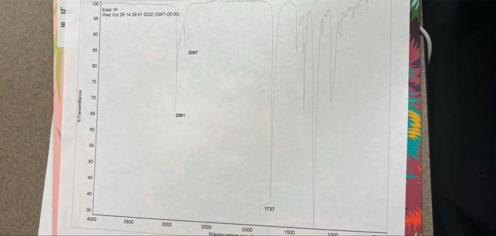 Solved based off the Ester IR, carbon and proton NMR can | Chegg.com