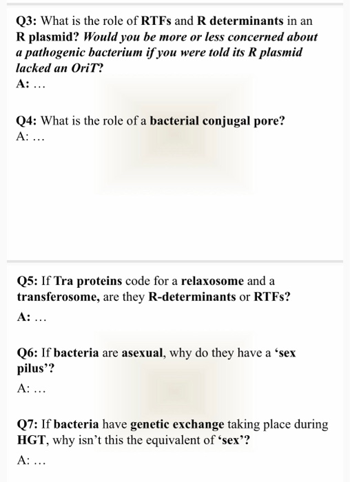 Solved Q3: What is the role of RTFs and R determinants in an | Chegg.com