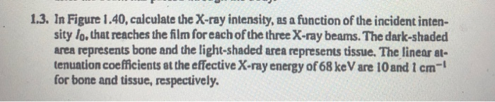 Solved 1.3. In Figure 1.40, calculate the X-ray intensity, | Chegg.com