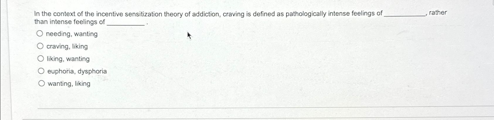 Solved In the context of the incentive sensitization theory | Chegg.com