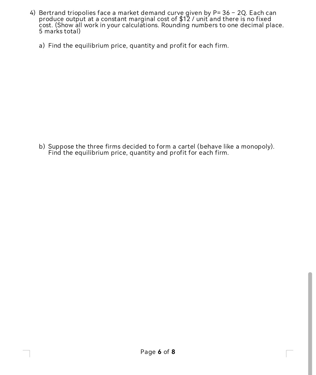 Solved Bertrand triopolies face a market demand curve given | Chegg.com