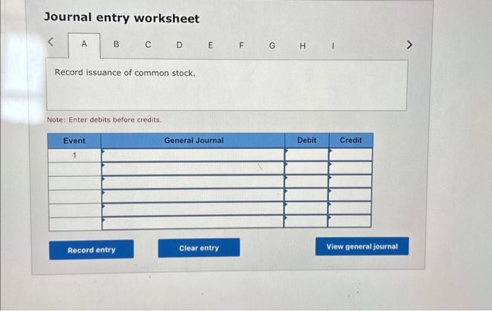 Solved Journal entry worksheet Record entry for cash | Chegg.com
