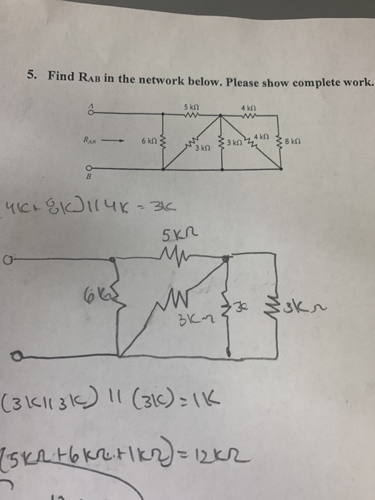 Solved 5. Find RAB in the network below. Please show | Chegg.com