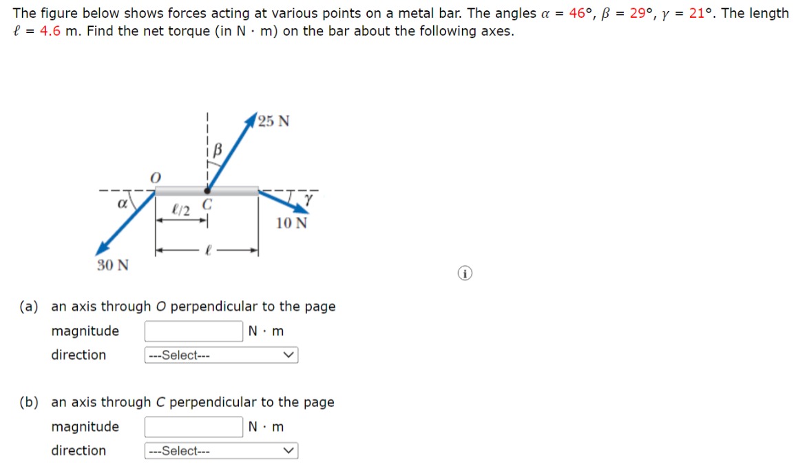 Solved The figure below shows forces acting at various | Chegg.com