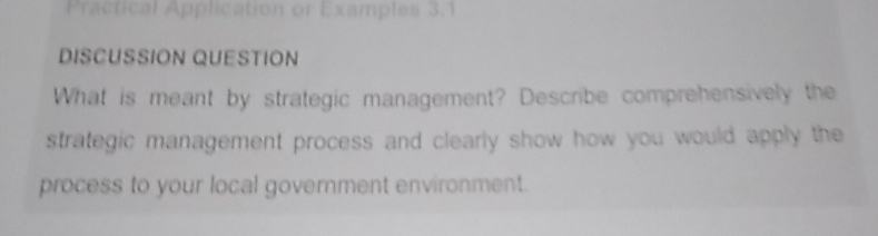 Solved DISCUSSION QUESTIONWhat is meant by strategic | Chegg.com