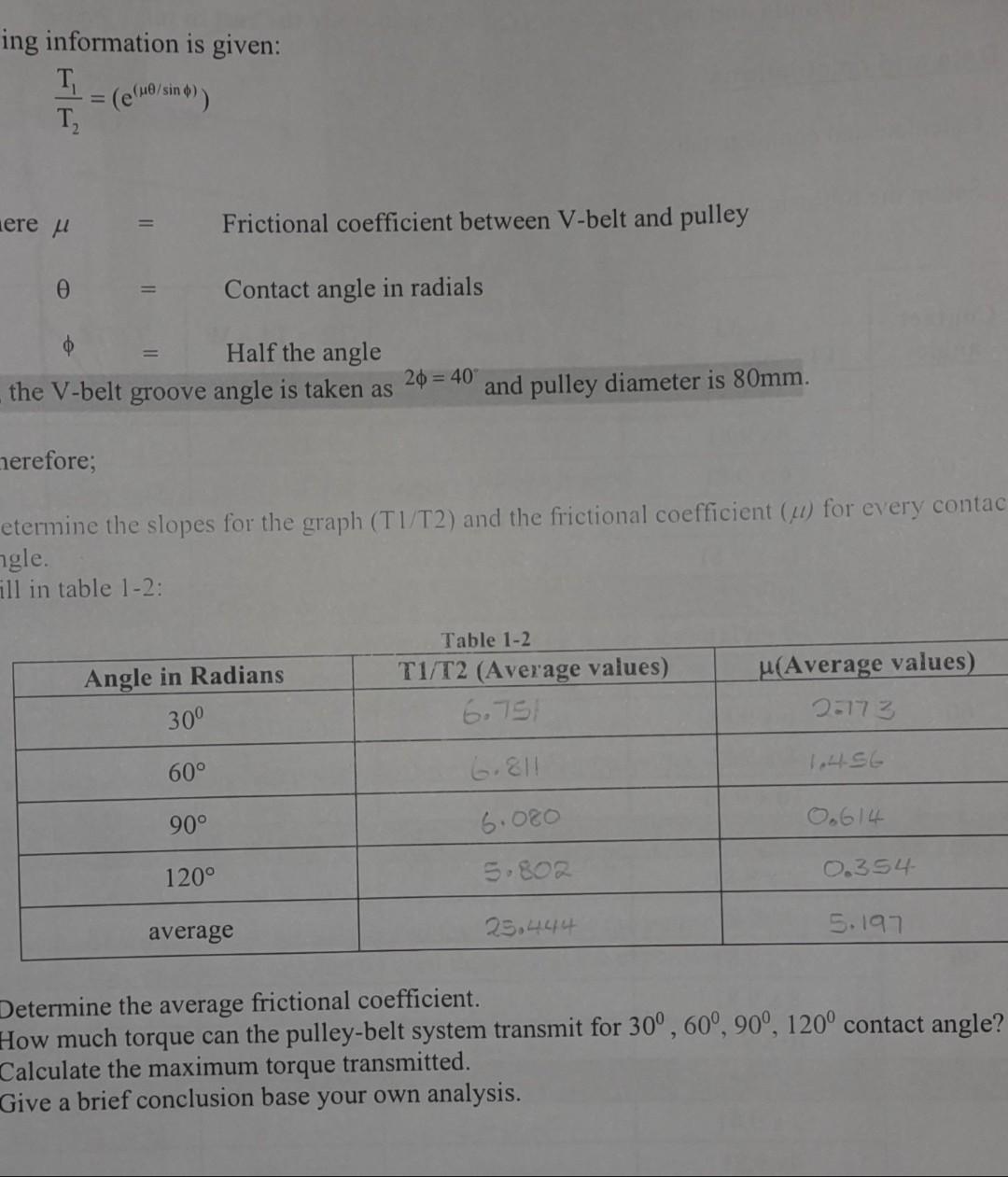 Solved ing information is given: T2T1=(e(μθ/sinϕ))μ= | Chegg.com