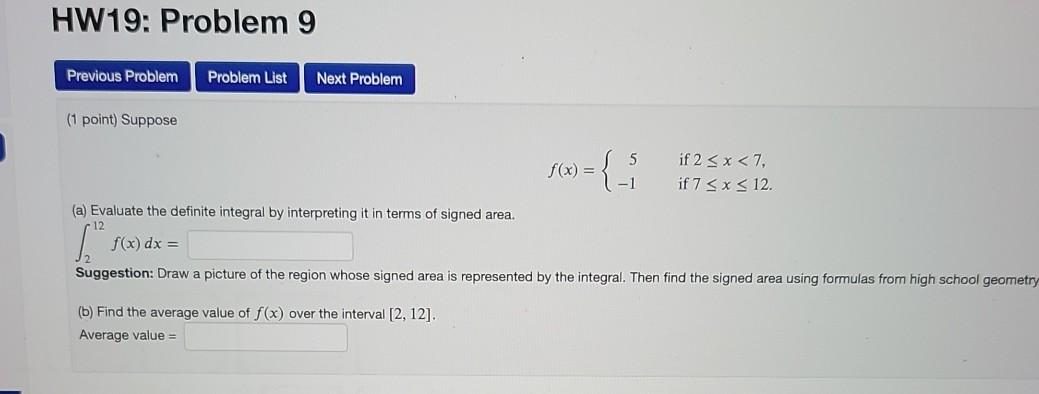 Solved HW19: Problem 9 Previous Problem Problem List Next | Chegg.com