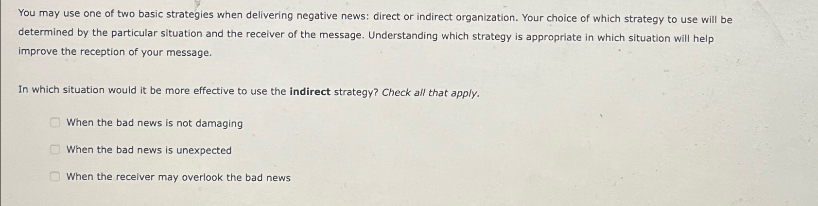 Solved You may use one of two basic strategies when | Chegg.com