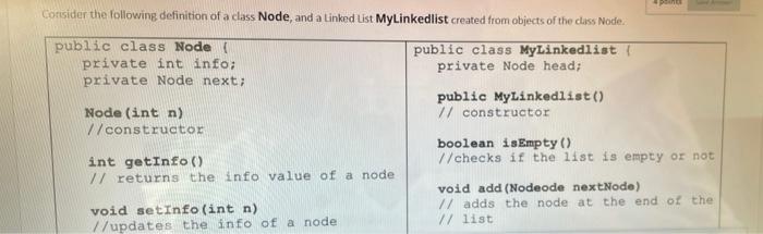 Solved Consider the following definition of a class Node, | Chegg.com