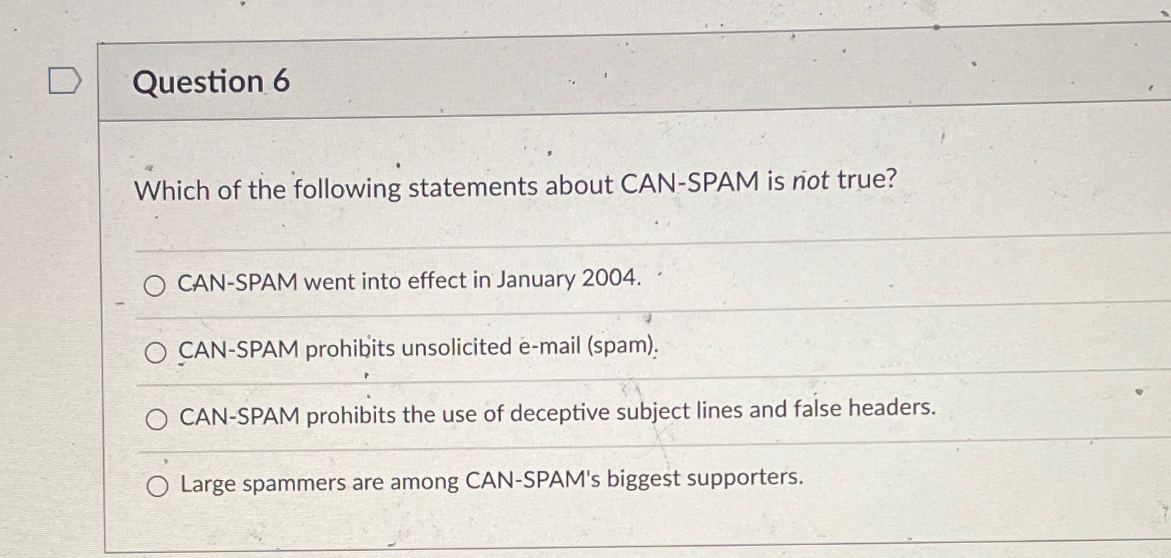 Solved Question 6which Of The Following Statements About 