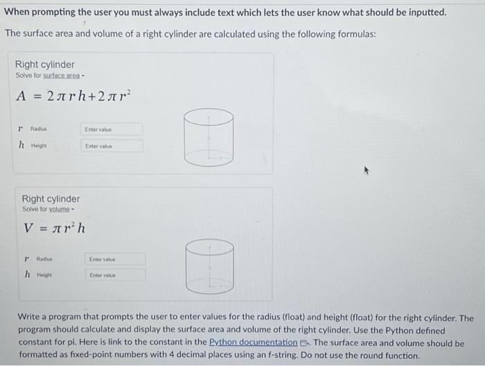 Solved When prompting the user you must always include text | Chegg.com