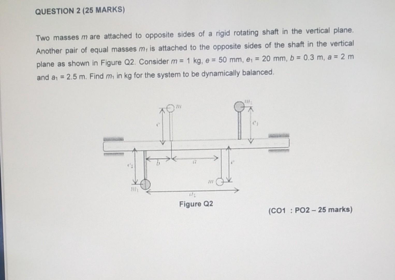 Solved Two masses m are attached to opposite sides of a | Chegg.com
