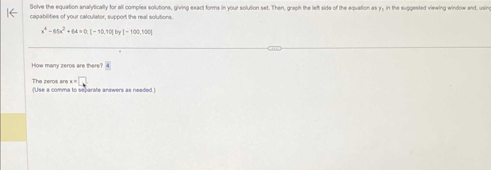 Solved Solve the equation analytically for all complex | Chegg.com