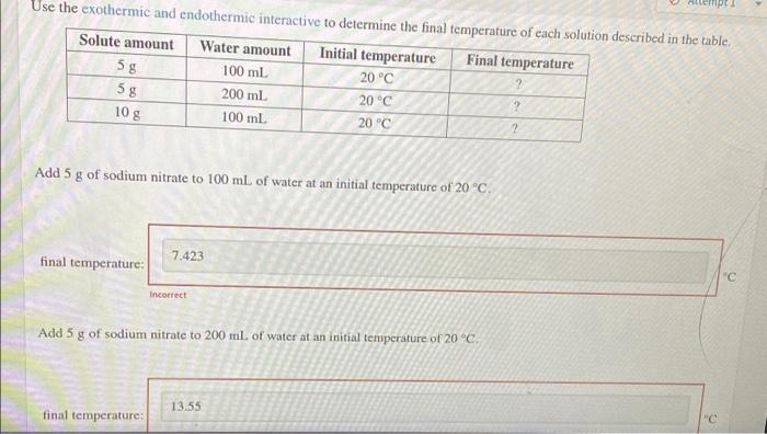 Use the exothermic and endothermic interactive to | Chegg.com