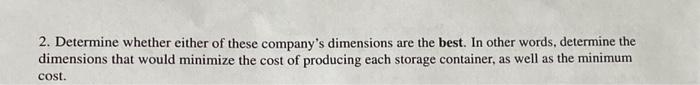 Solved Optimization Assignment - Paperwork and Video Lone | Chegg.com