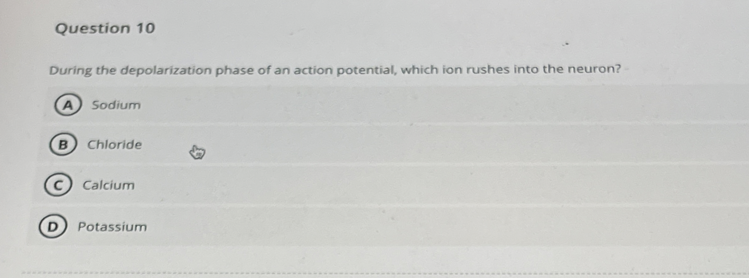 High Quality Solution Question 10during The Depolarization Phase Of An