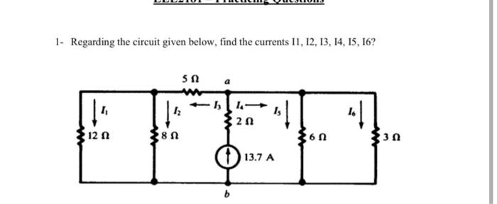 Solved 1 Regarding The Circuit Given Below Find The 