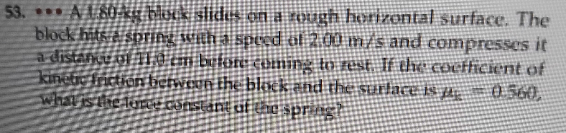 Solved cdots A 1.80-kg ﻿block slides on a rough horizontal | Chegg.com