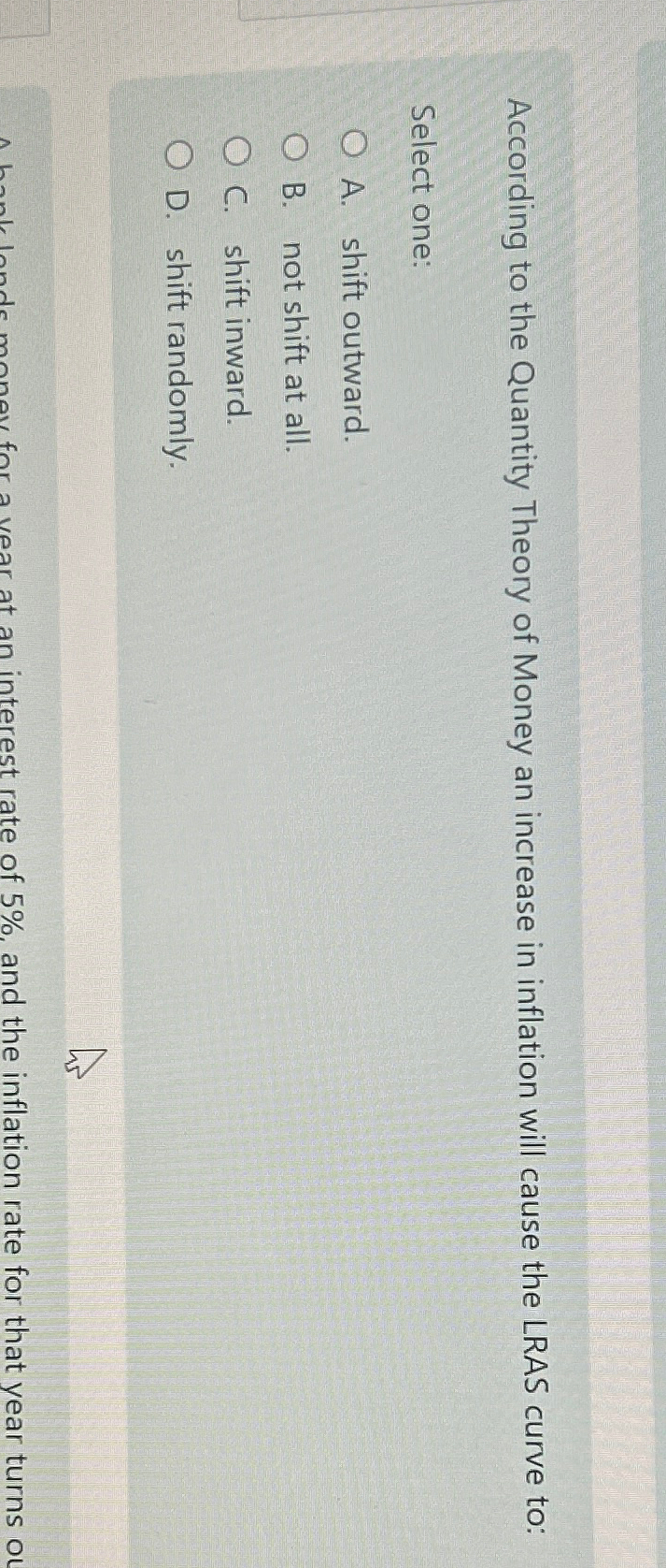 Solved According to the Quantity Theory of Money an increase | Chegg.com