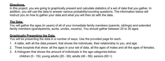 Directions. In this project, you are going to | Chegg.com