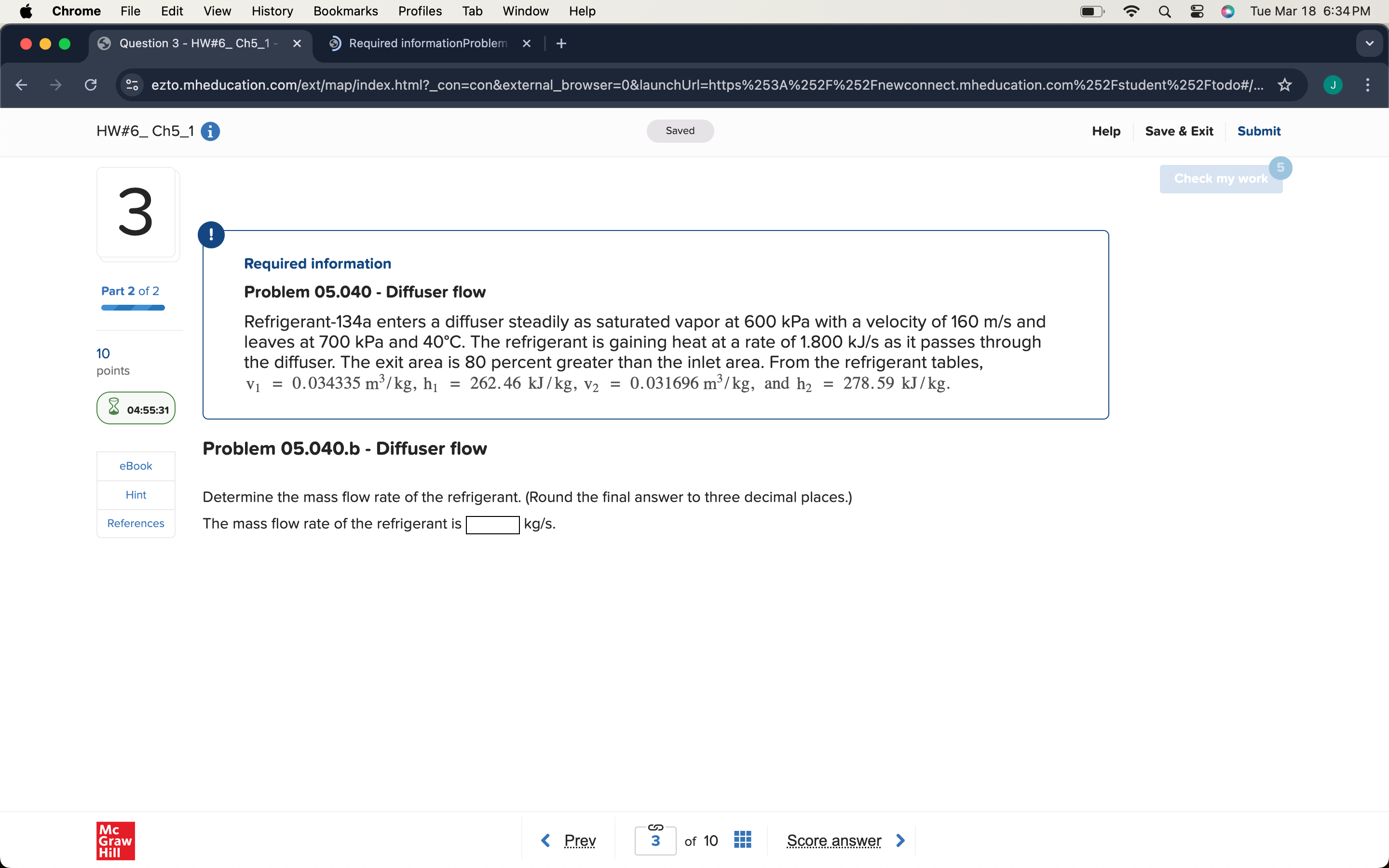 Required informationProblem 05.040 - ﻿Diffuser | Chegg.com