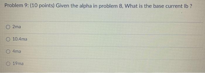 Solved Problem 8: (10 Points) Given the following data for a | Chegg.com