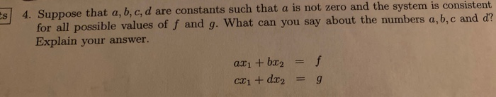 Solved Es 4. Suppose that a, b, c, d are constants such that | Chegg.com